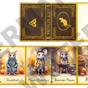 MICE AT WORK - A Printable Miniature Illustrated Book With Sleeve and ...