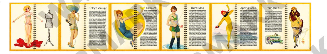 1920s FASHION FUN - A Printable Elongated Miniature Illustrated Book ...