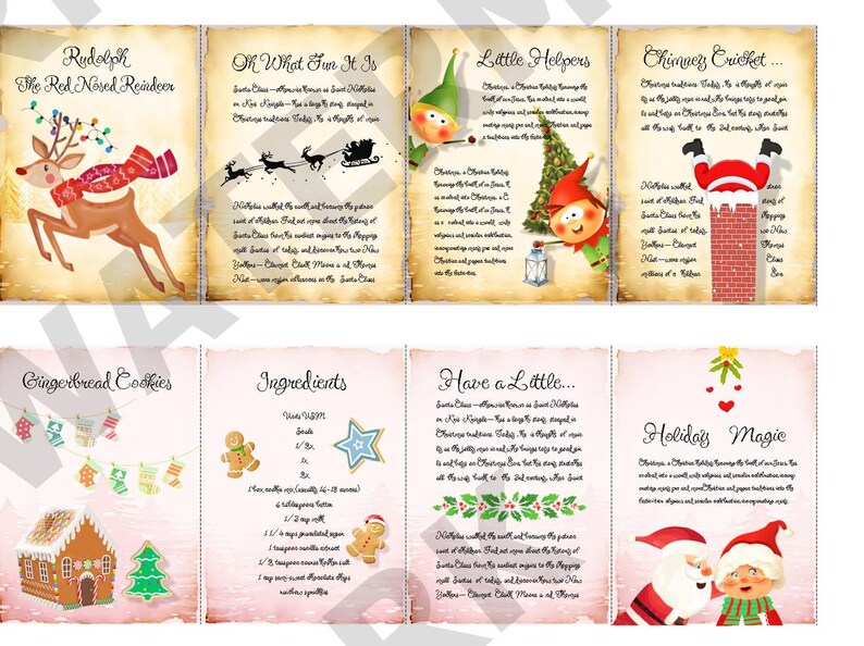 SANTA CLAUS - A Set of 4 Printable Miniature Santa-themed Books Scale 1 ...