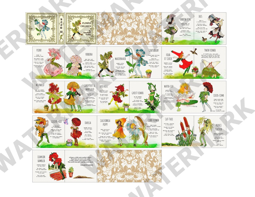 FLOWER CHILDREN 3 - Miniature Flower Book (printable PDF) - Etsy