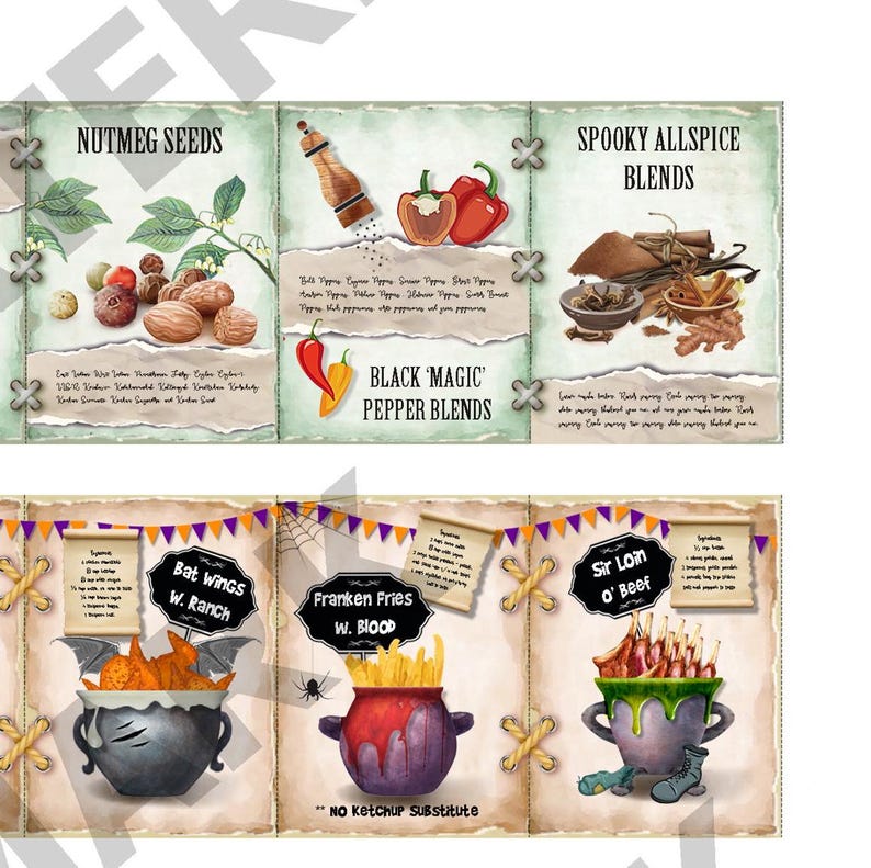 WITCH COOKBOOKS - A Set of 4 Printable Miniature Witch Cookbooks ...
