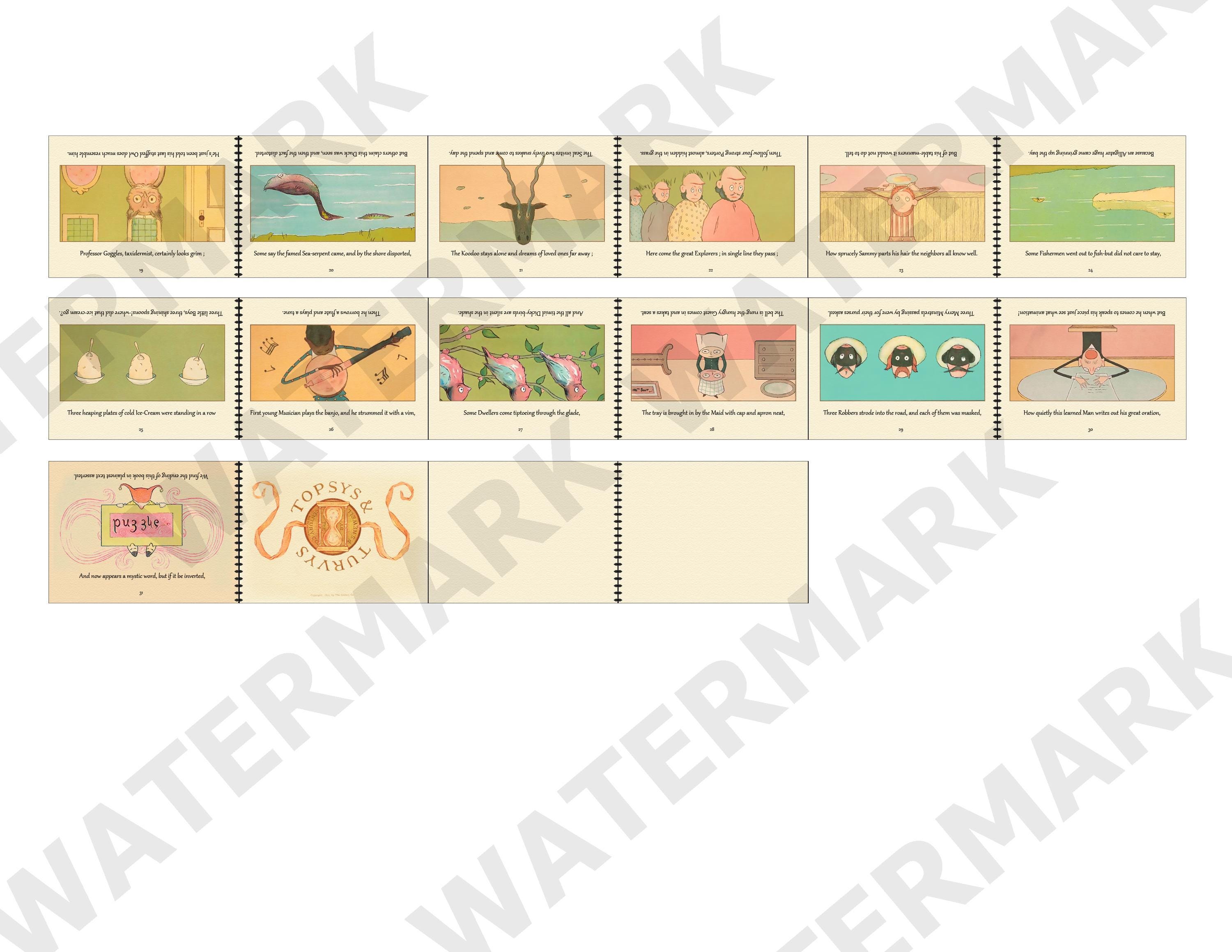 TOPSYS & TURVYS - A Printable Miniature Classic Book - Etsy