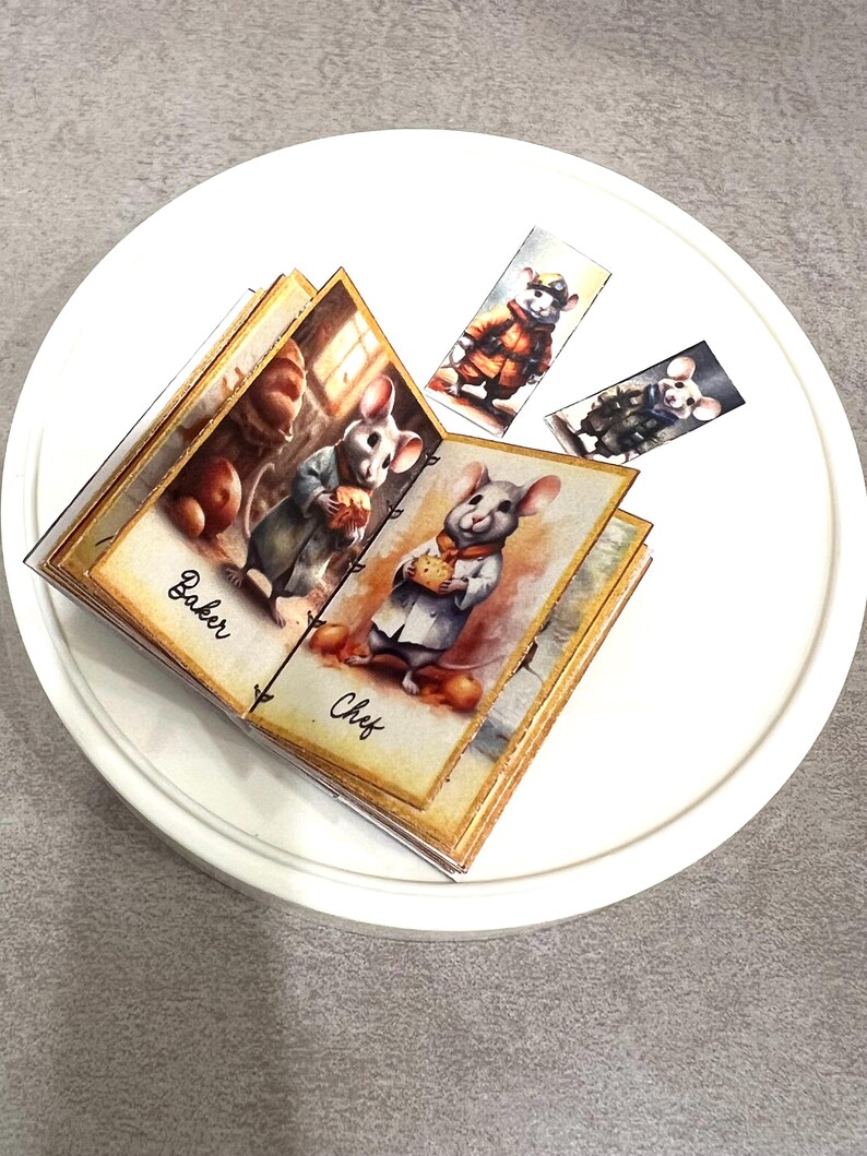 MICE AT WORK - A Printable Miniature Illustrated Book With Sleeve and ...