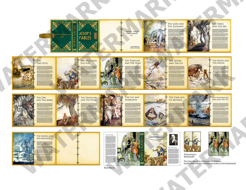 AESOP'S FABLES - A Printable Miniature Illustrated Book With Sleeve and ...