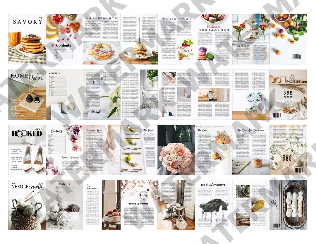 A Set of 4 Printable ASSORTED Dollhouse Miniature Magazines - Etsy