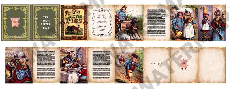 CLASSIC PIG STORIES - A Set of 4 Printable Miniature Books - Etsy