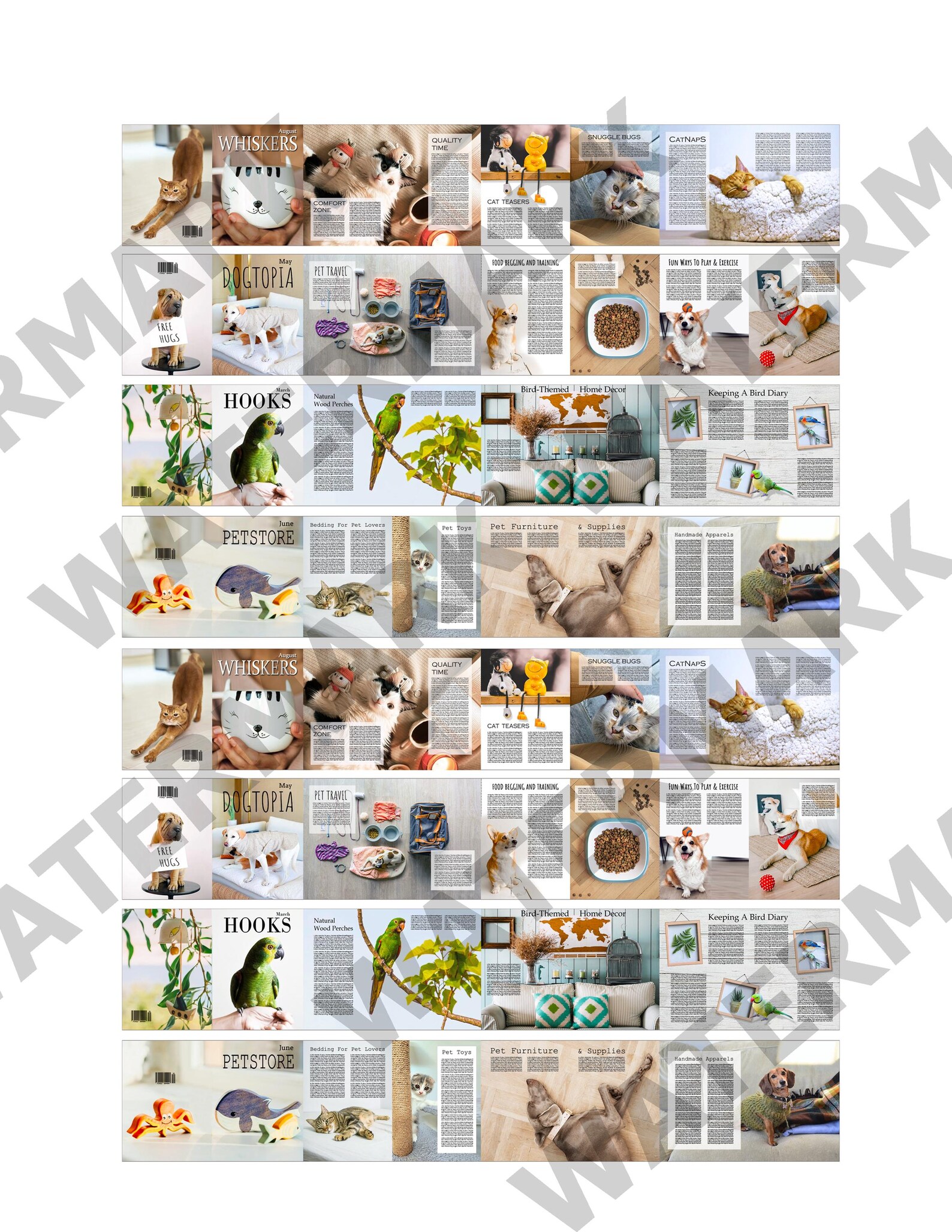 ASSORTED PETS - A Set of 4 Miniature Printables Pet Magazines - Etsy