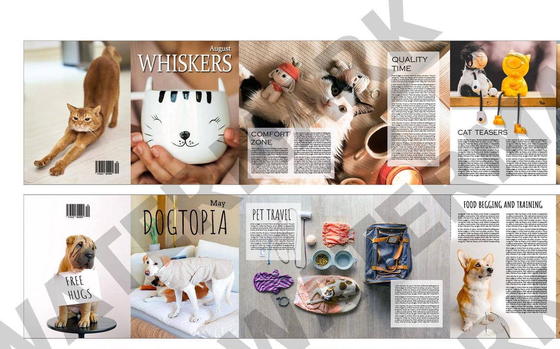 ASSORTED PETS - A Set of 4 Miniature Printables Pet Magazines - Etsy