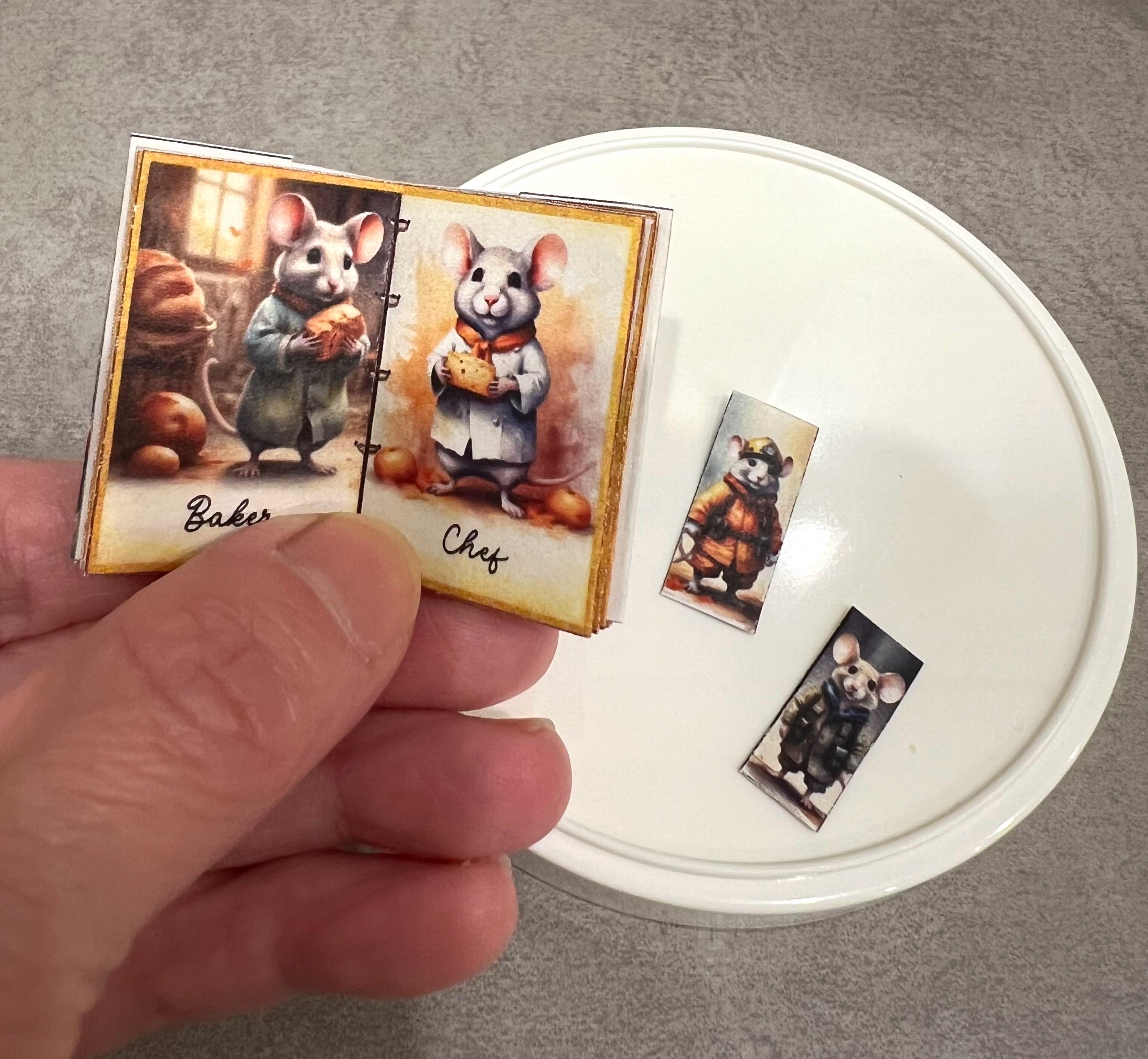 MICE AT WORK - A Printable Miniature Illustrated Book With Sleeve and ...