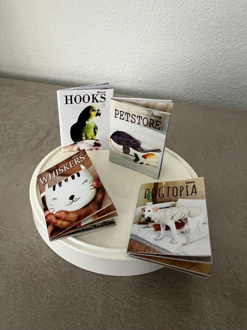 ASSORTED PETS - A Set of 4 Miniature Printables Pet Magazines - Etsy