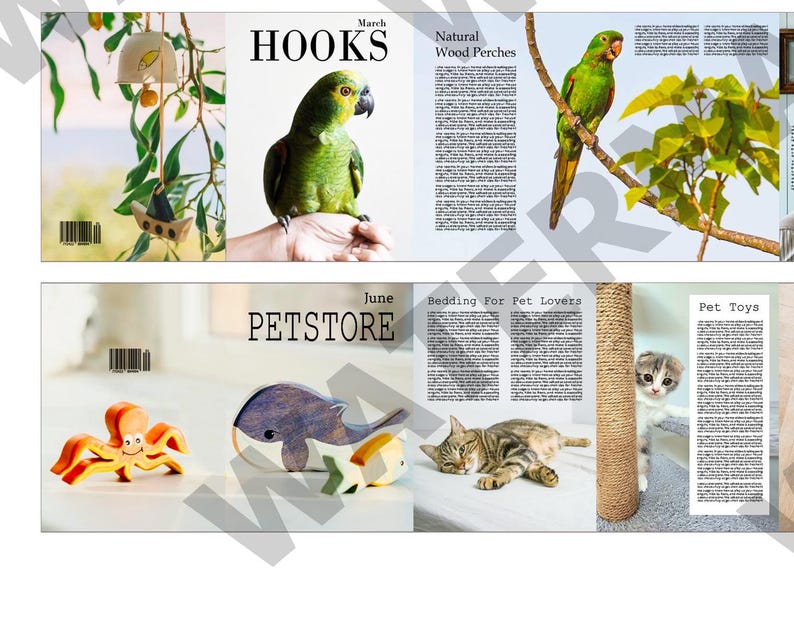 ASSORTED PETS - A Set of 4 Miniature Printables Pet Magazines - Etsy