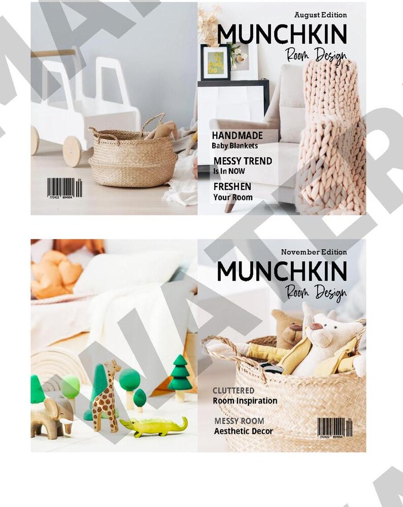 NURSERY - A Set of 12 Miniature Printables Magazine Covers - Etsy