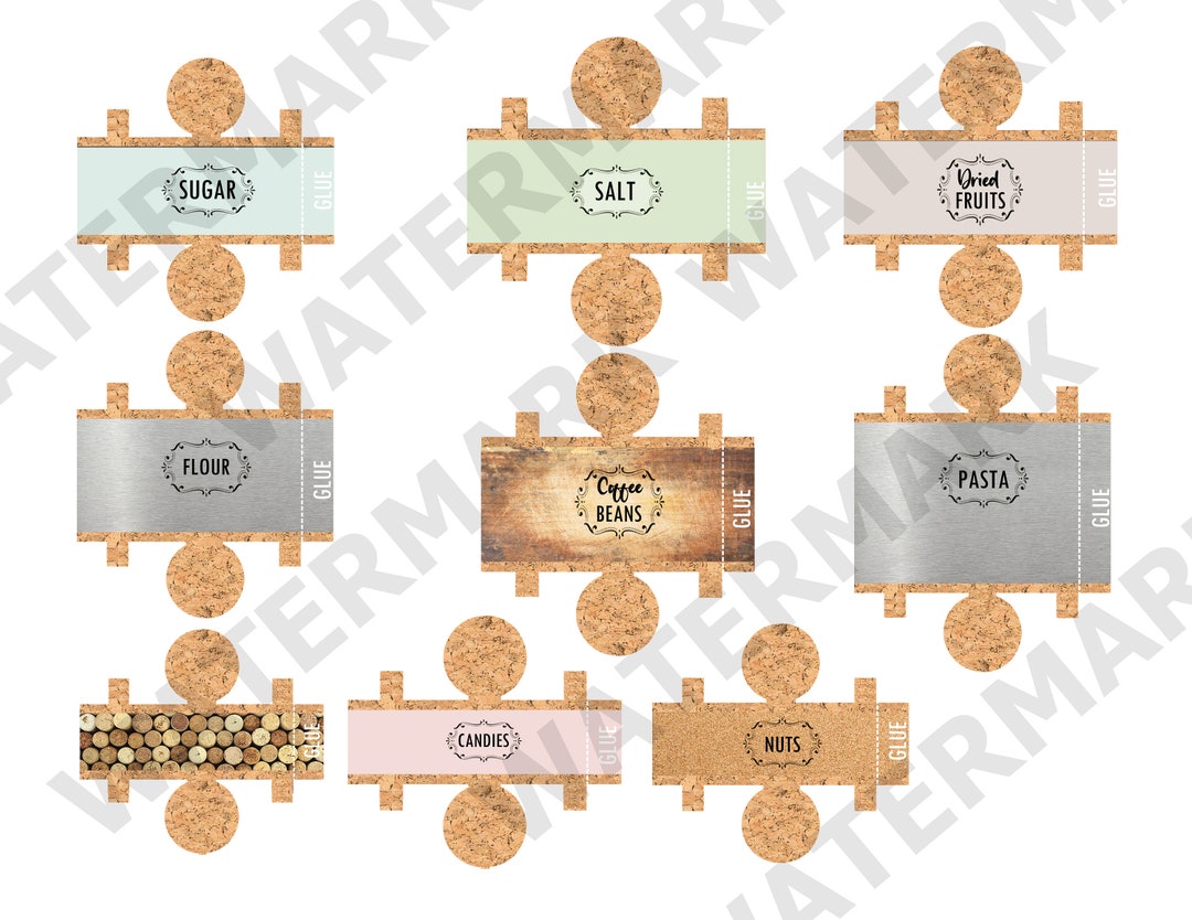 A Set of 9 Printable Miniature Canisters 1:6 Scale - Etsy