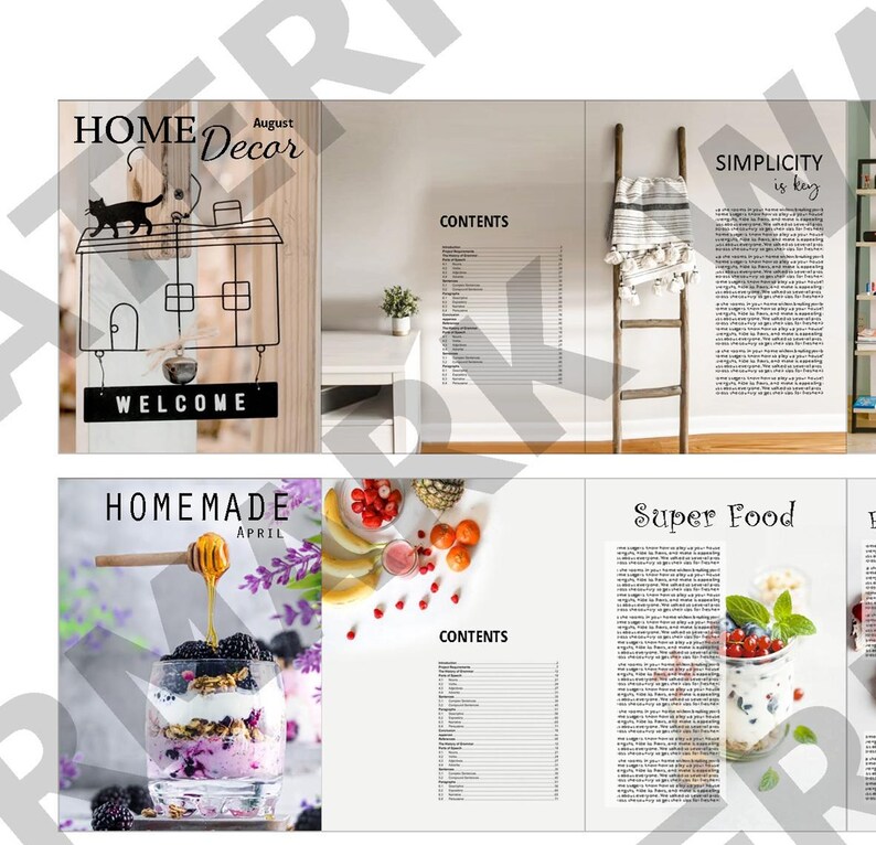 HOME MAGAZINES - A Set of 4 Assorted Printable Miniature Home Magazines ...