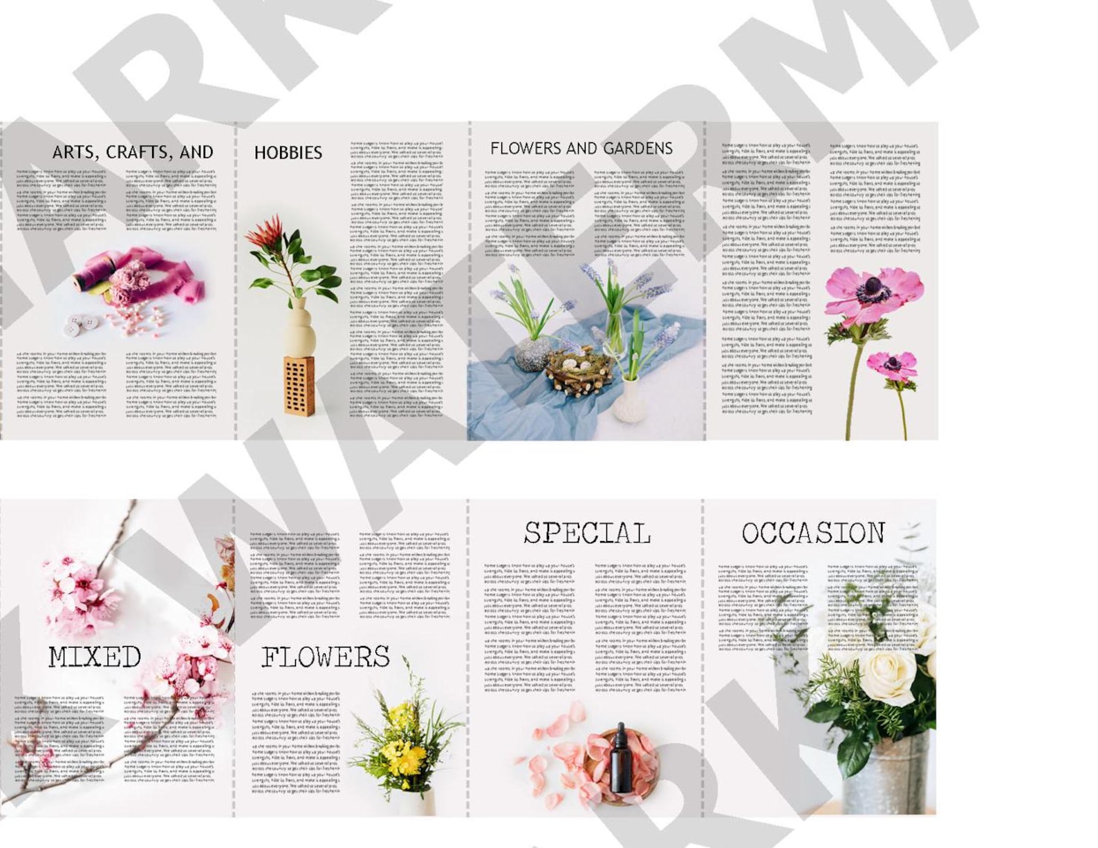 A Set of 4 Printable Miniature Dollhouse Flower Books and 18 Various ...