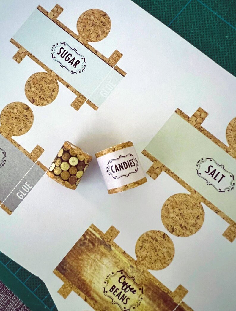 A Set of 9 Printable Miniature Canisters 1:6 Scale - Etsy