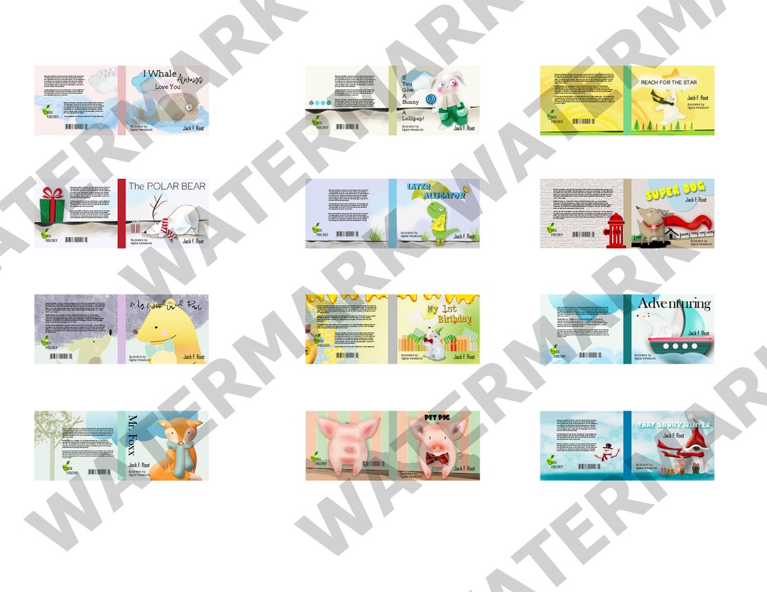 A Set of 12 Miniature Children's Book Covers Printables - Etsy