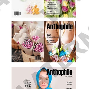 A Set of 12 ANTHOPHILE Printable Dollhouse Miniature Magazine Covers - Etsy