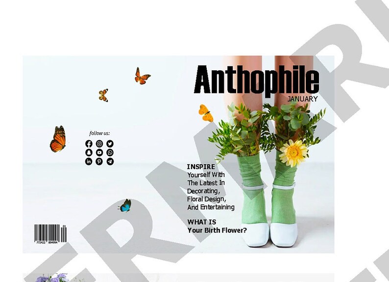 ANTHOPHILE - A Set of 12 Miniature Printables Dollhouse Magazine Covers - Etsy