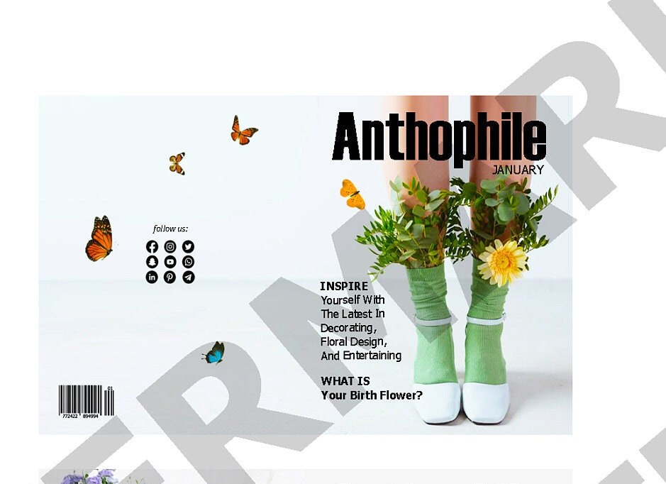 A Set of 12 ANTHOPHILE Printable Dollhouse Miniature Magazine Covers - Etsy