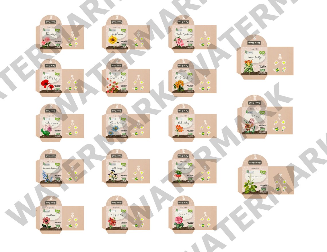 FLOWER BOOKS & SEEDS Packets: Miniature Printable Set - Etsy