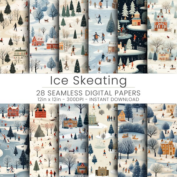 Ice Skating Print - Etsy