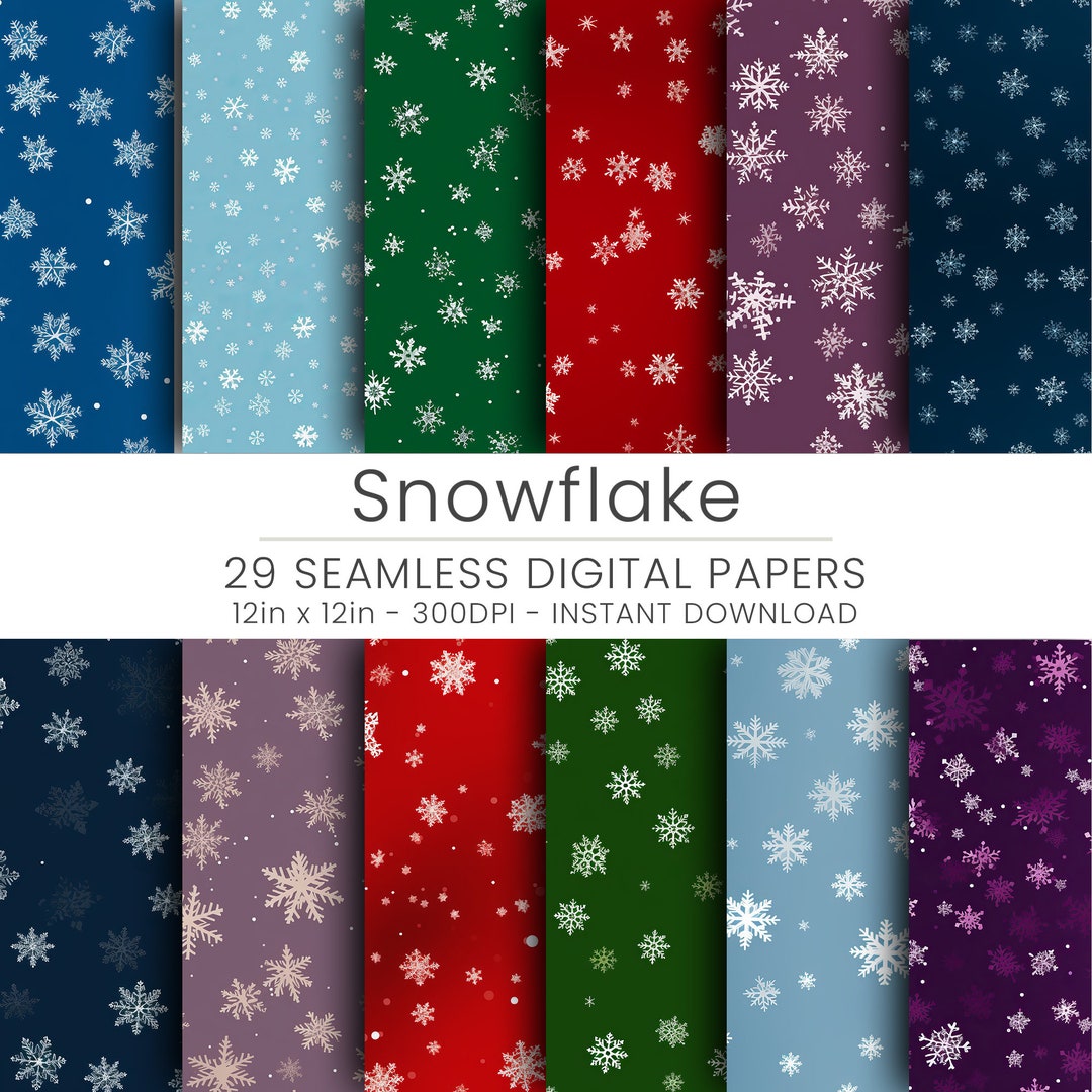 29 Snowflake Digital Paper Collection Delicate JPG Designs - Etsy
