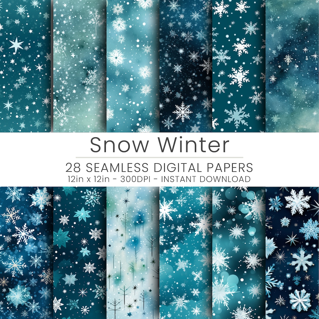 28 Snow Winter Digital Papers Add a Magical Touch to Your Creative ...