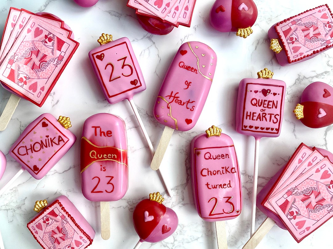 Queen of Hearts Cakepops Birthday Cake Pops Queen of Hearts Treats - Etsy