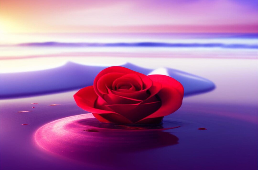 SINGLE ROSE Digital Art Print Gift Roses Art Decor Digital Download ...