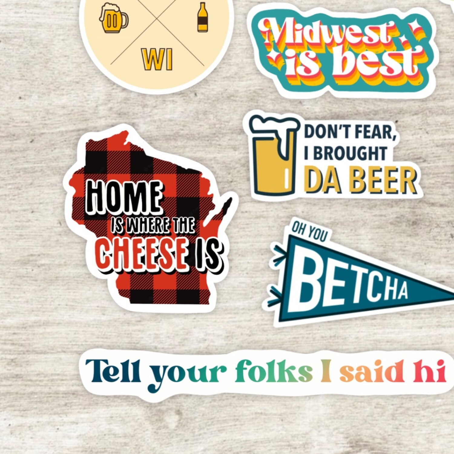 WISCONSIN Sticker Pack 21: Midwest as Heck Curd Life OPE - Etsy