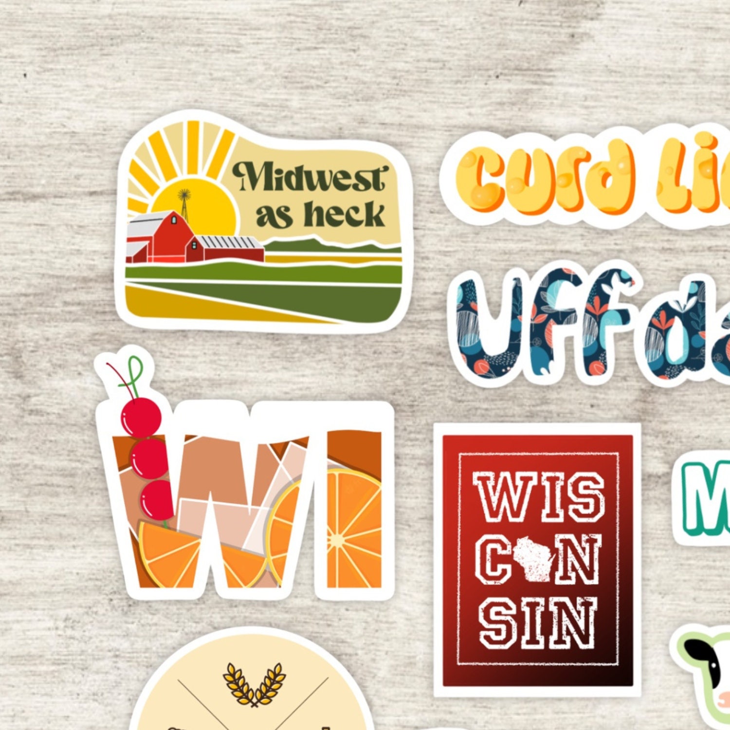 WISCONSIN Sticker Pack 21: Midwest as Heck Curd Life OPE - Etsy