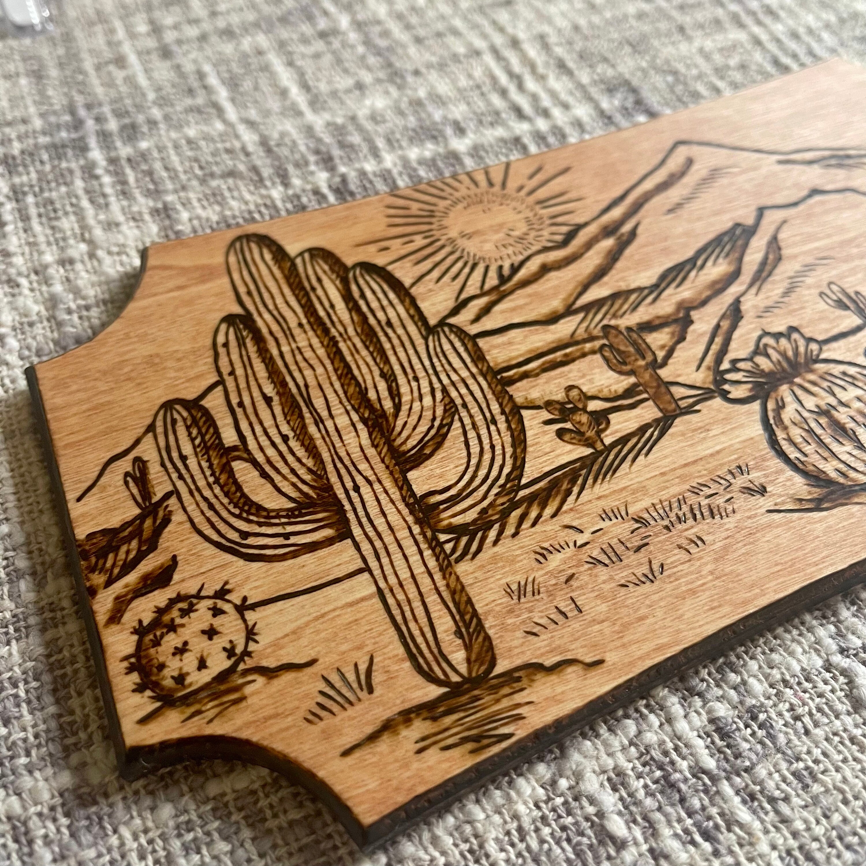Mountainous Desert Wood-burn - Etsy