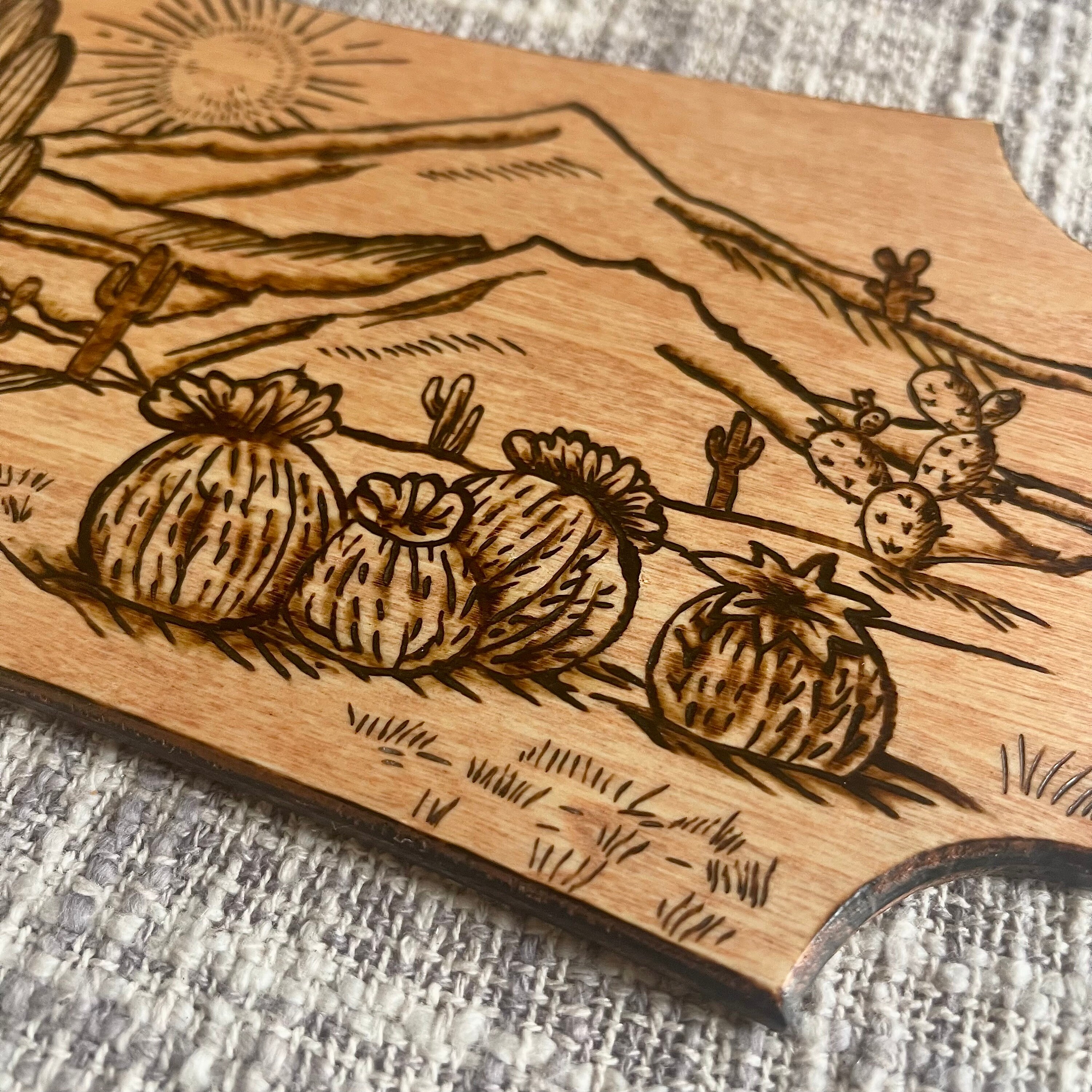 Mountainous Desert Wood-burn - Etsy