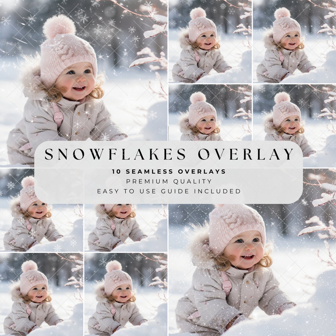 Snowflake Seamless Overlays Commercial Use Photoshop Xmas - Etsy Canada