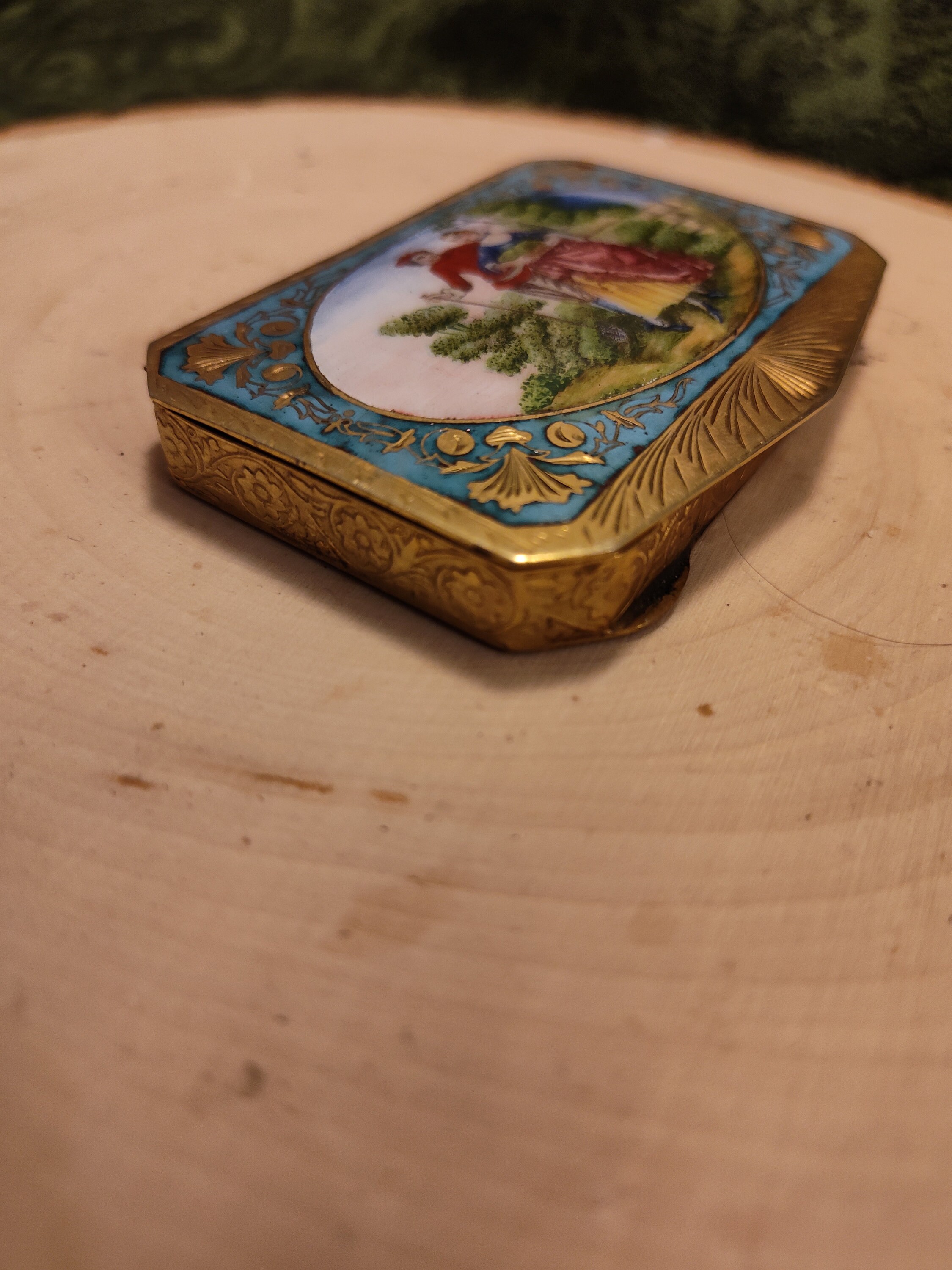 Antique Italian 800 Silver Enamel Powder Compact - Etsy