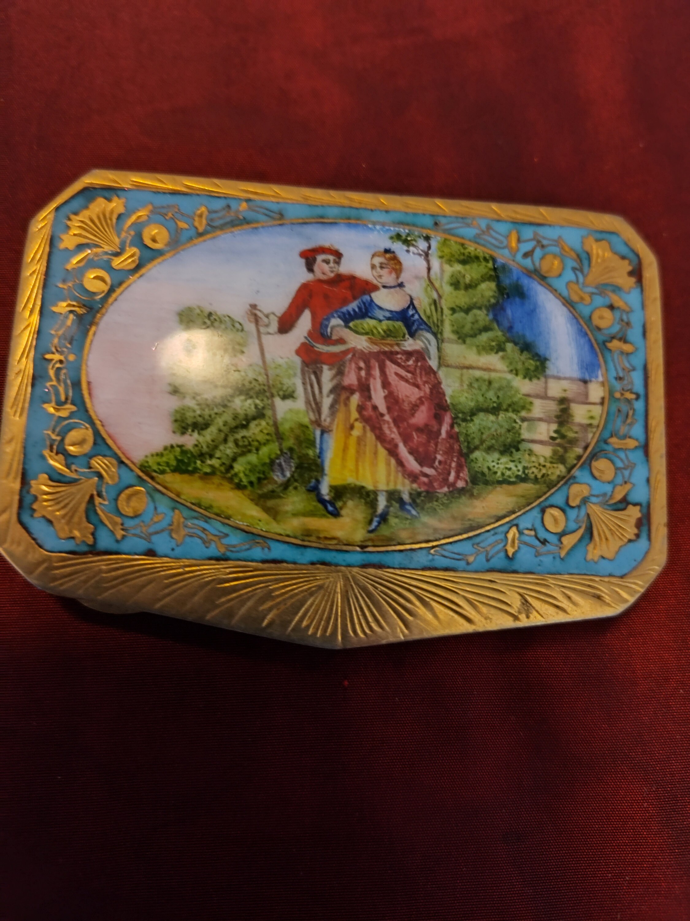 Antique Italian 800 Silver Enamel Powder Compact - Etsy