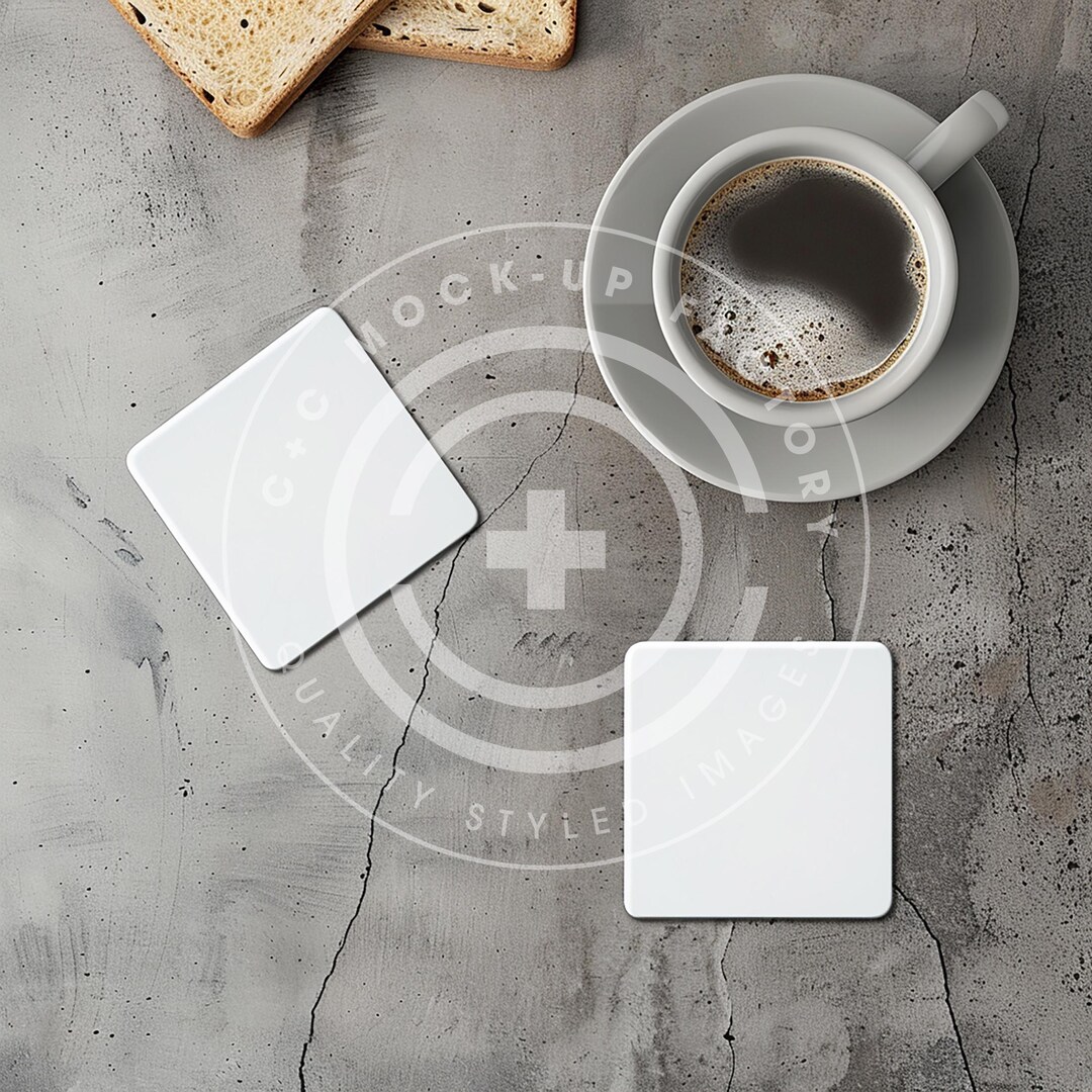 Square Ceramic Coaster Mockup Photo With Gorgeous Modern Boho Aesthetic ...