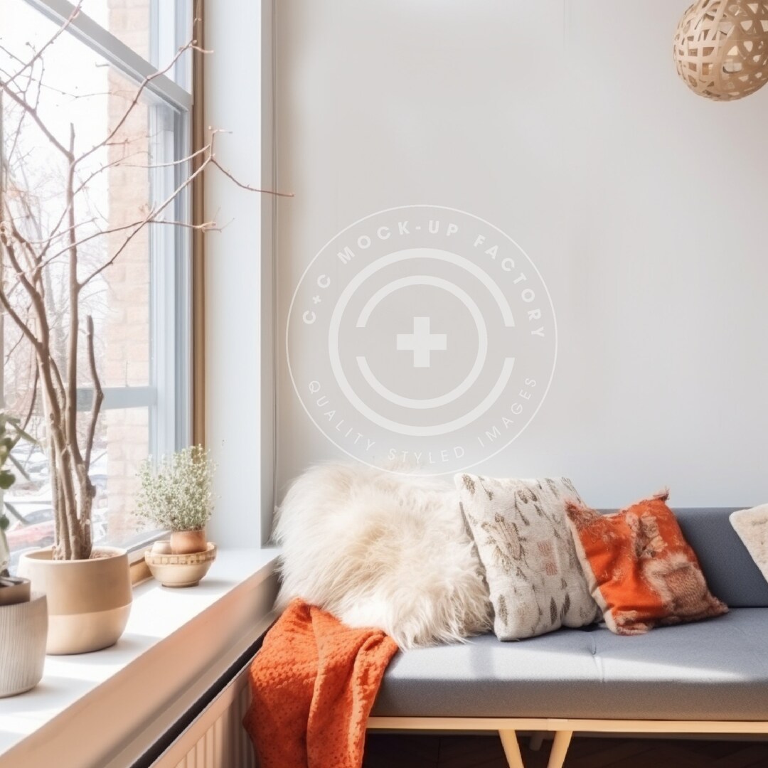 Fall Blank Wall Multi-use Mockup Photo - Modern Boho Cottage Aesthetic ...
