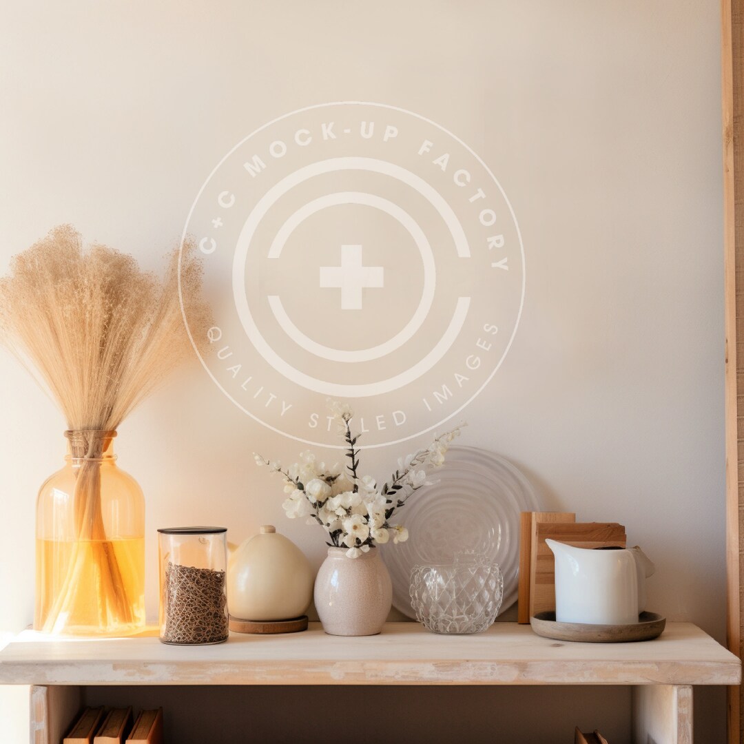 Fall Blank Wall Multi-use Mockup Photo - Modern Boho Cottage Aesthetic ...