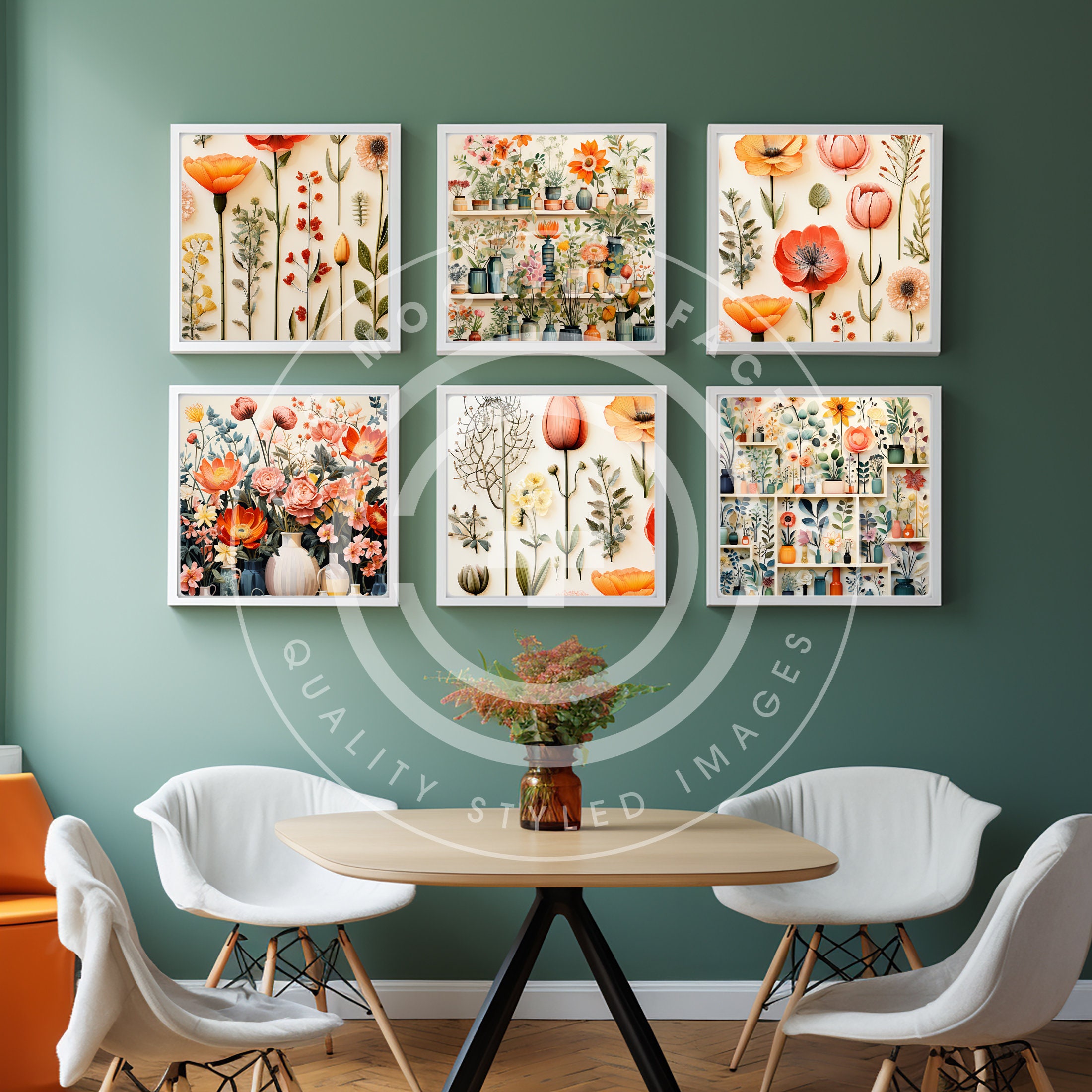 6 Square Frame Wall Mockup Photo Dining Table White Blank - Etsy