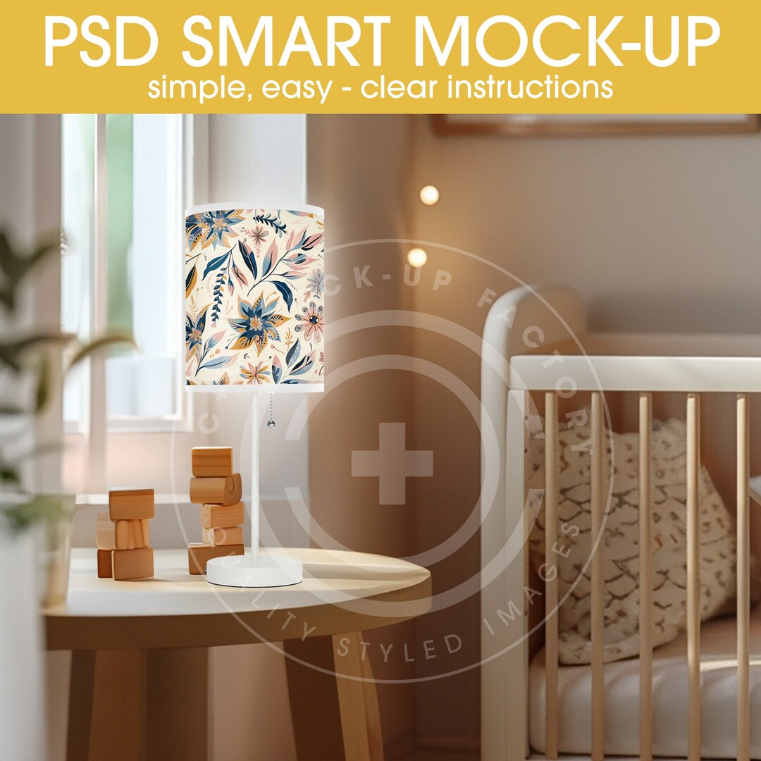 Lamp on a Stand, US|CA Mockup, Editable PSD Smart Photo Mockup, Glow ...