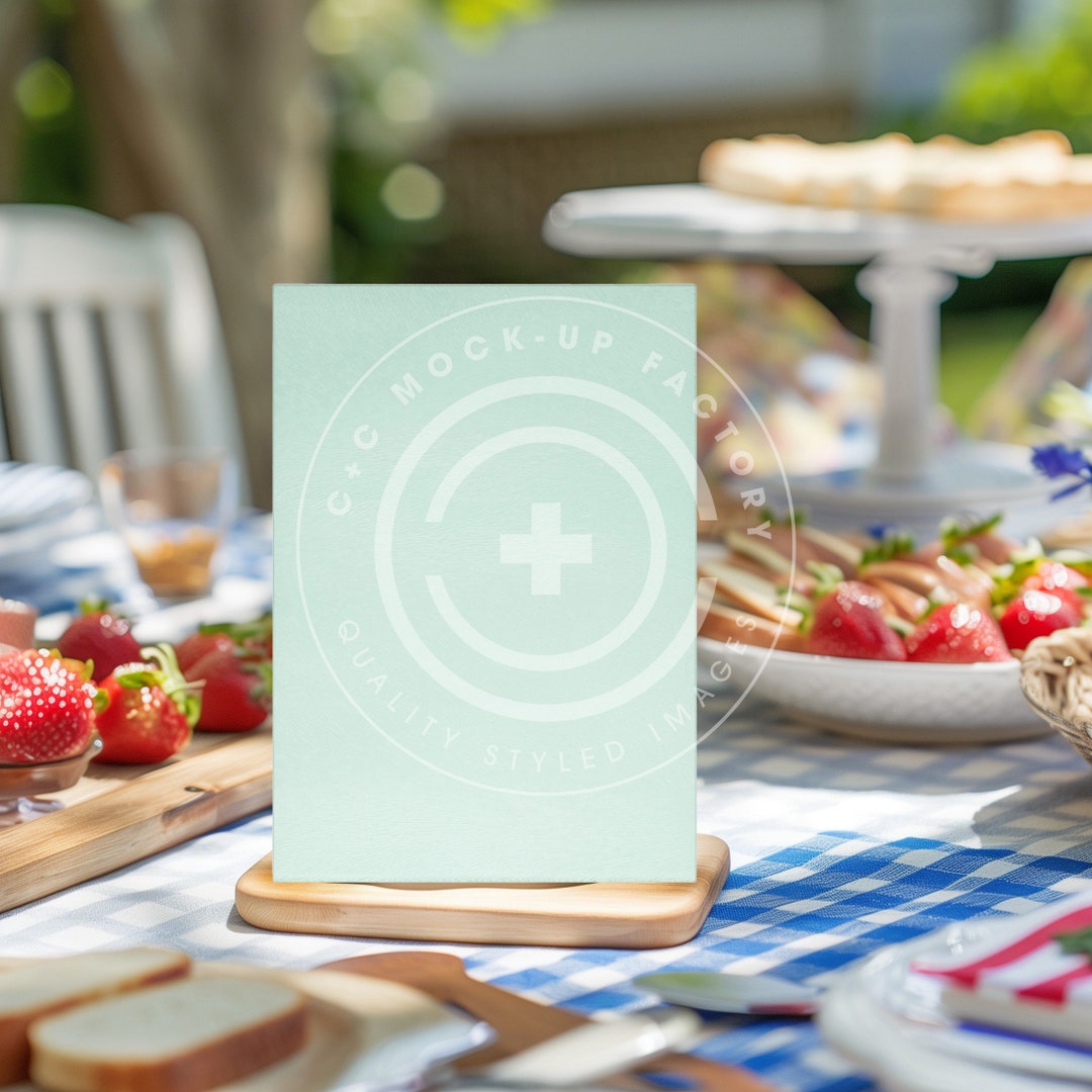 July 4th Cutting Board Mockup Photo - Tempered Glass 8x11" Picnic ...