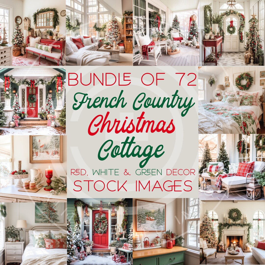 Whole House Bundle (72 Stock Images) - French Country Christmas Cottage ...