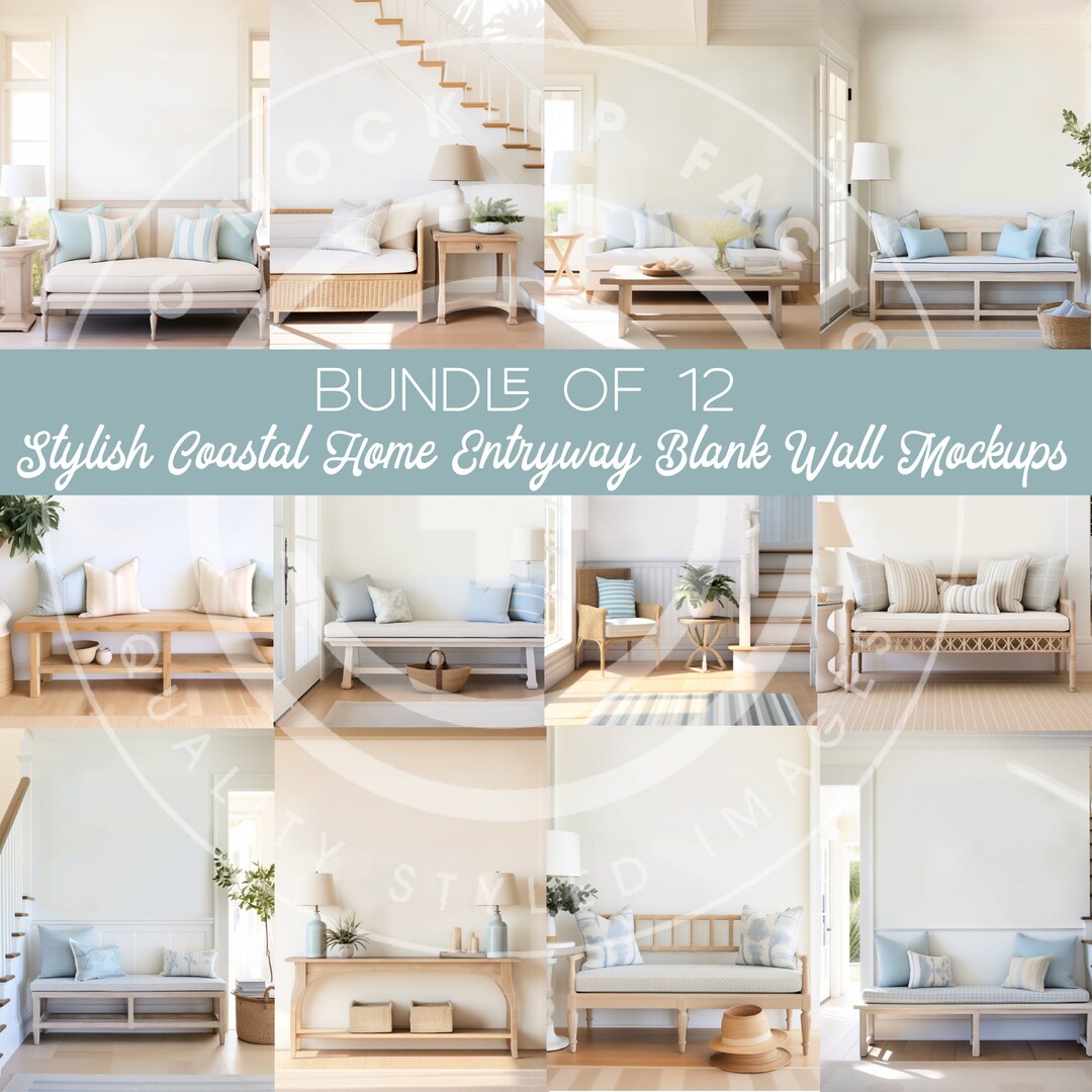 Entryway Blank Wall Art Mockup Photo Bundle - Set of 12 Entryway Wall ...
