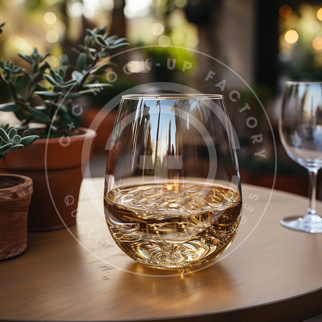 Stemless Wine Glass Mockup, Stemless Wine Glass, Mock-up, Wine Glass ...