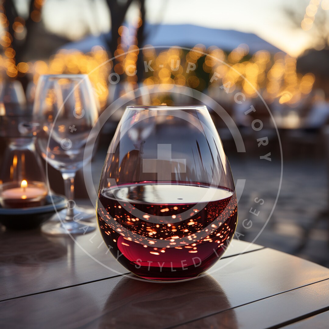 Stemless Wine Glass Mockup, Stemless Wine Glass, Mock-up, Wine Glass ...
