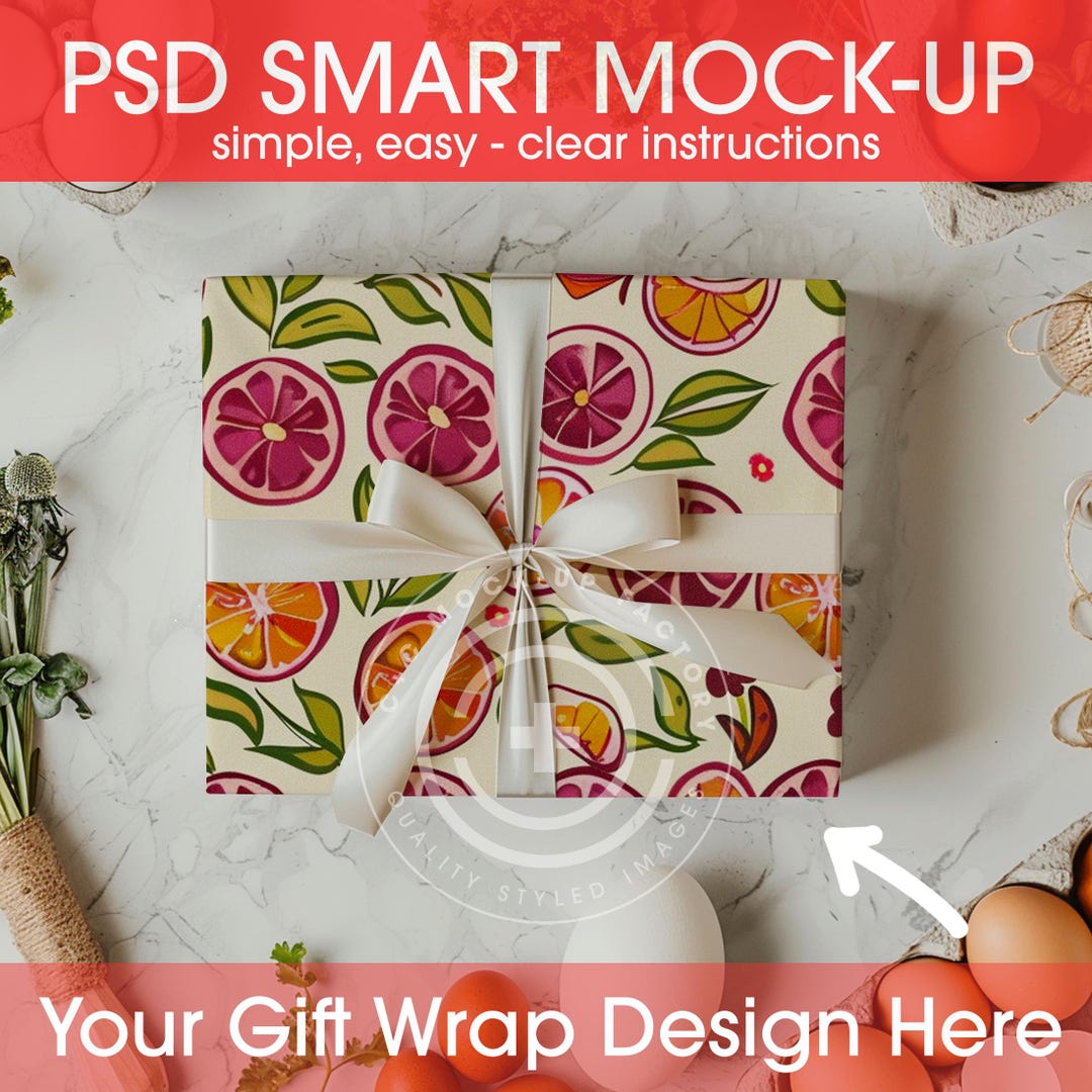 PSD Smart Gift Wrapping Paper Mockup, Kitchen Decor Gift Wrap, Wrapping ...