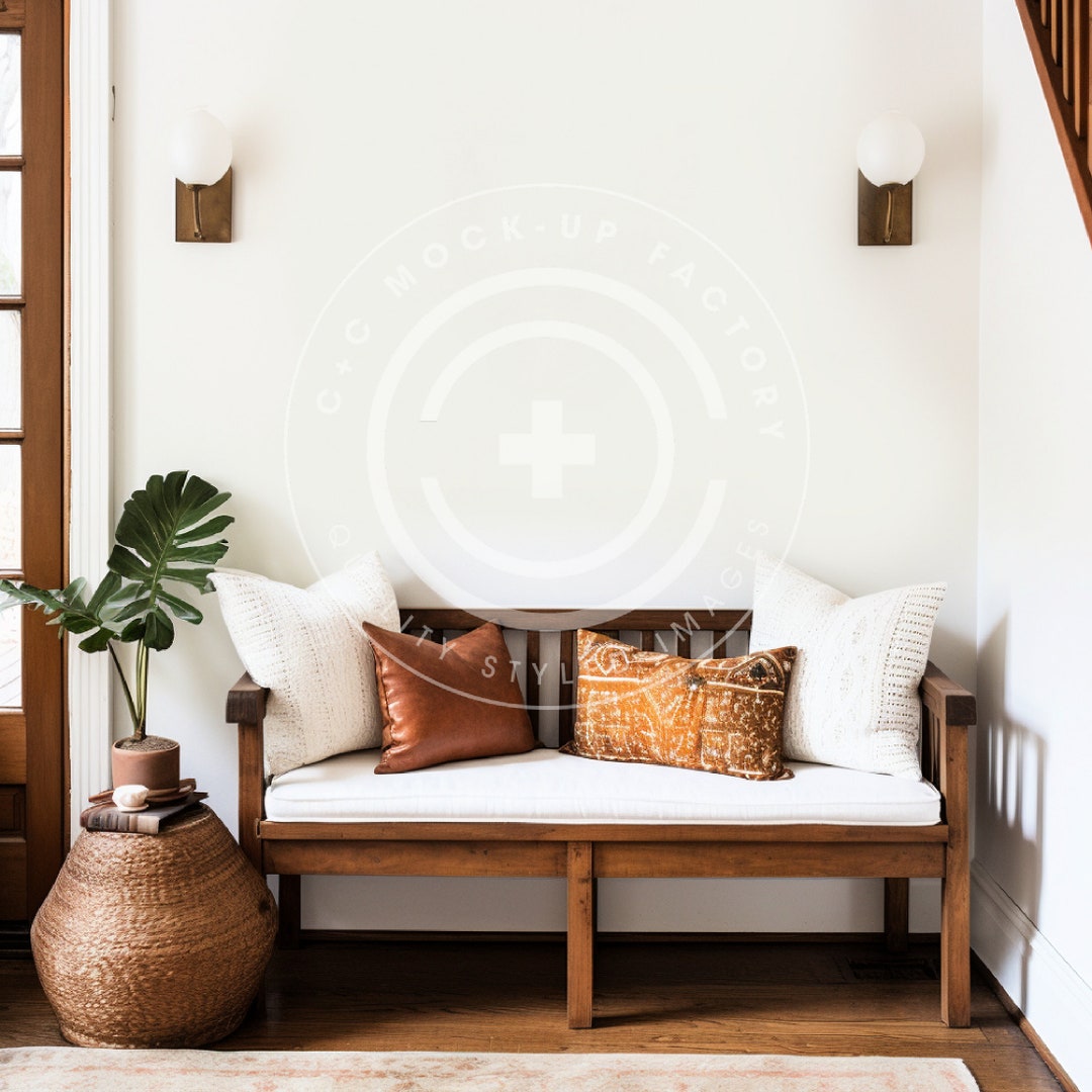 Entryway Boho Blank Wall Mockup Photo Modern Boho Hippie Aesthetic for ...