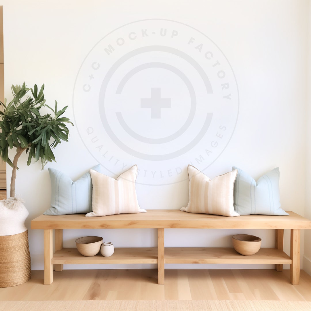 Entryway Mockup Blank Wall Art Photo - Stylish Coastal Beach House ...